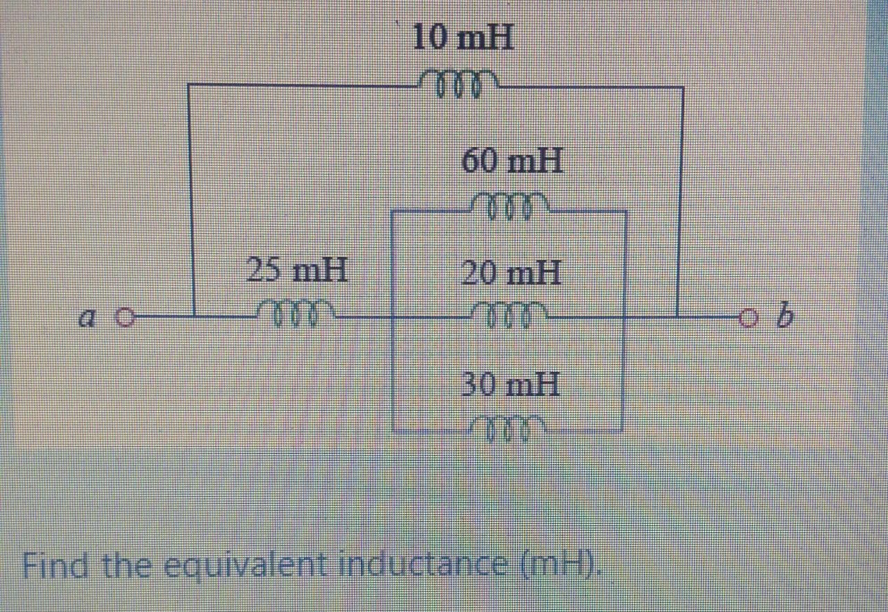 Solved 10 mH 60 mH 25 mH 25 m 20 mH 30 mH Find the | Chegg.com