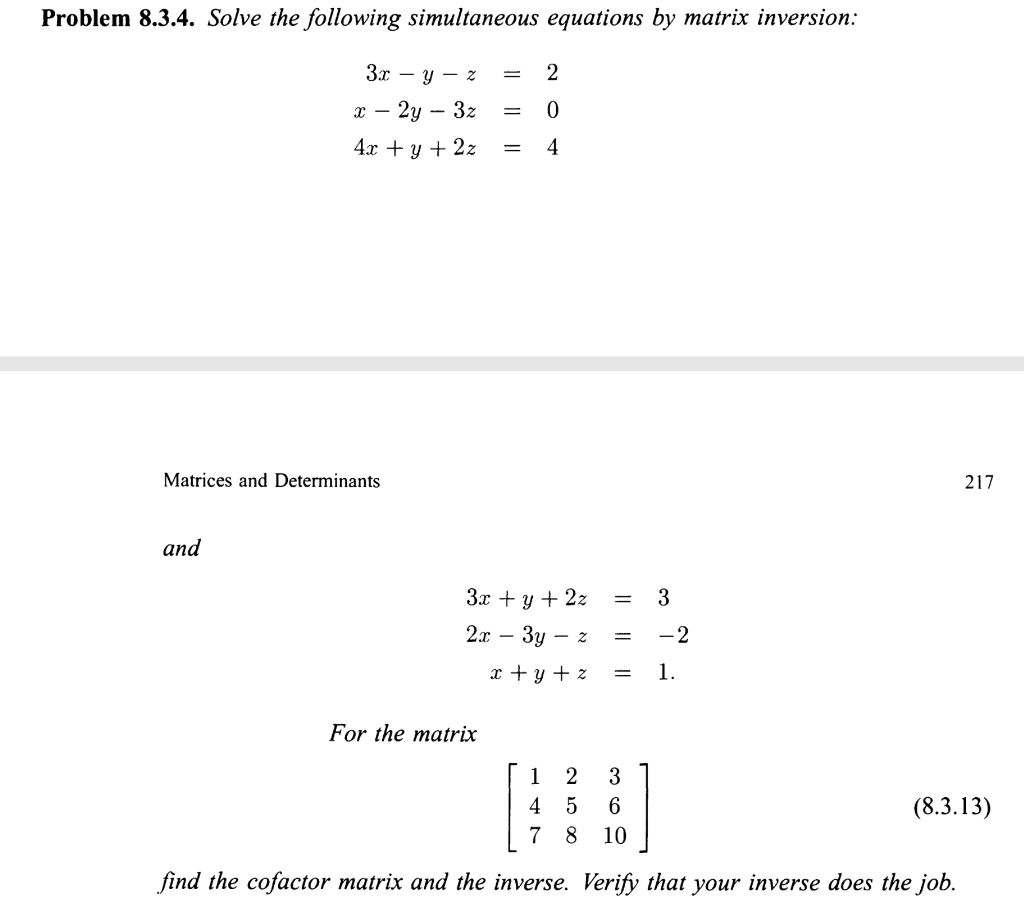 Solved Problem 8.3.4. Solve the following simultaneous | Chegg.com