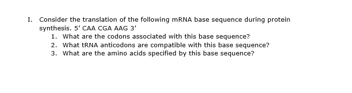 Solved 1. Consider the translation of the following mRNA | Chegg.com