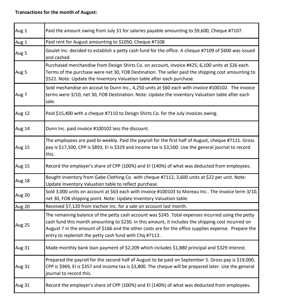 Solved I need answers for all of the General Journals, | Chegg.com