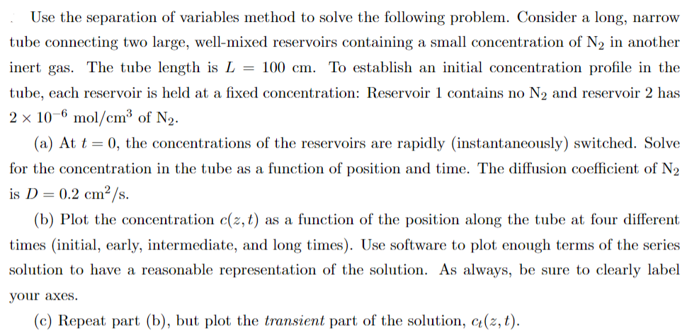 Solved Use the separation of variables method to solve the | Chegg.com