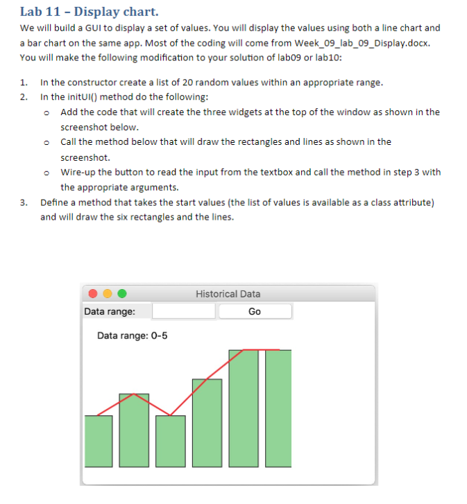 Lab 11 - Display chart. We will build a GUI to | Chegg.com