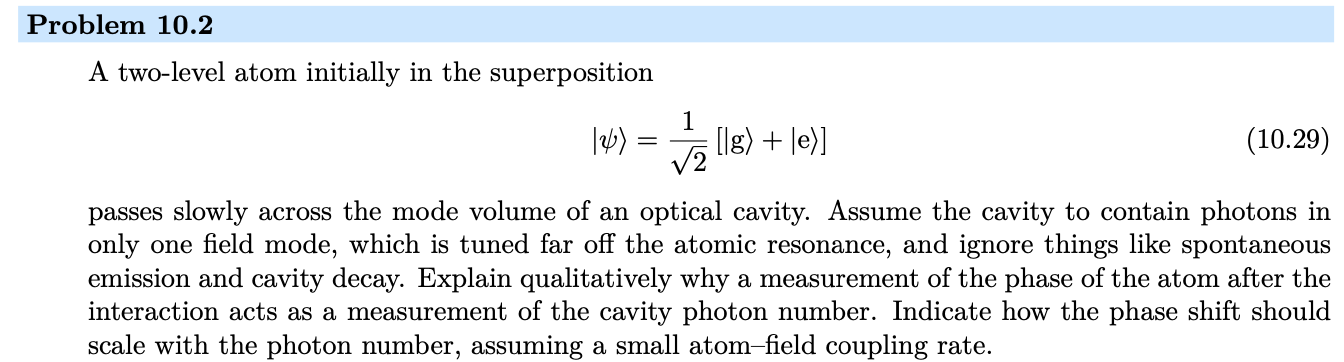 Solved A two-level atom initially in the superposition | Chegg.com