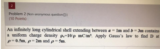 Solved 2 Problem 2 (Non-anonymous question) (10 Points) An | Chegg.com