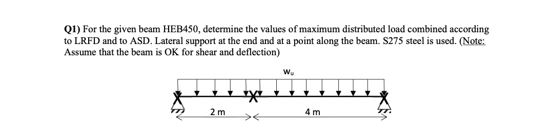 Solved Q1) ﻿For the given beam HEB450, ﻿determine the values | Chegg.com