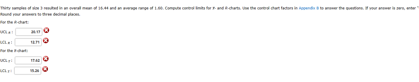 Solved Round your answers to three decimal places. or the | Chegg.com