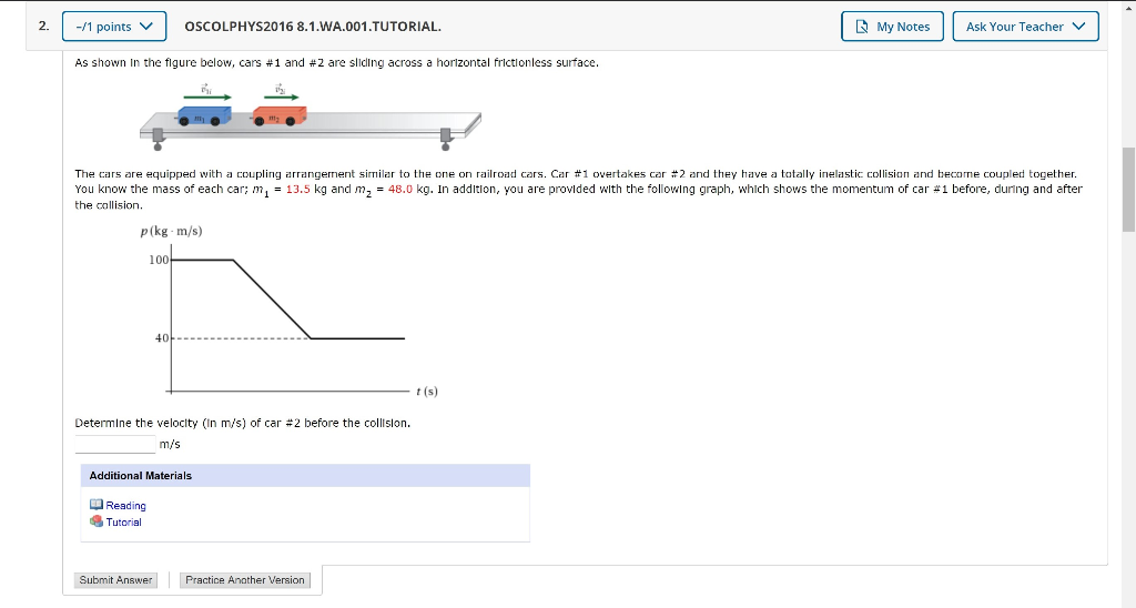Solved 1 Points V Oscolphys2016 8 1 Wa 001 Tutorial My