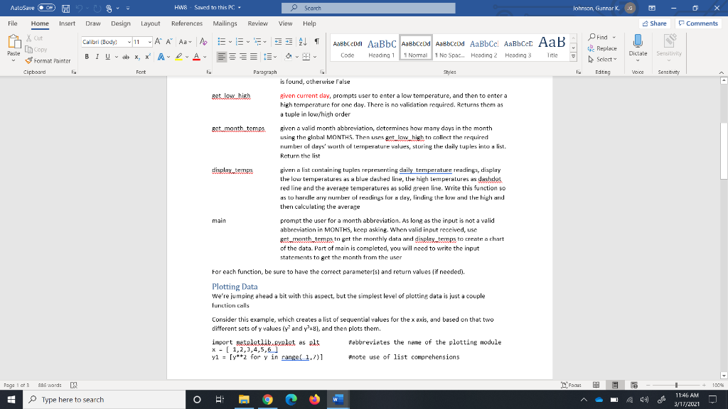 Solved AutoSave A HW8 - Saved to this PC- Scarch Johnson, | Chegg.com