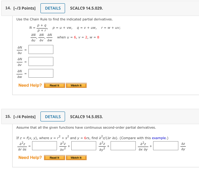 Solved 14. (-/3 Points) DETAILS SCALC9 14.5.029. Use the | Chegg.com