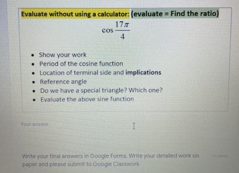 Solved Evaluate without using a calculator: (evaluate = Find | Chegg.com