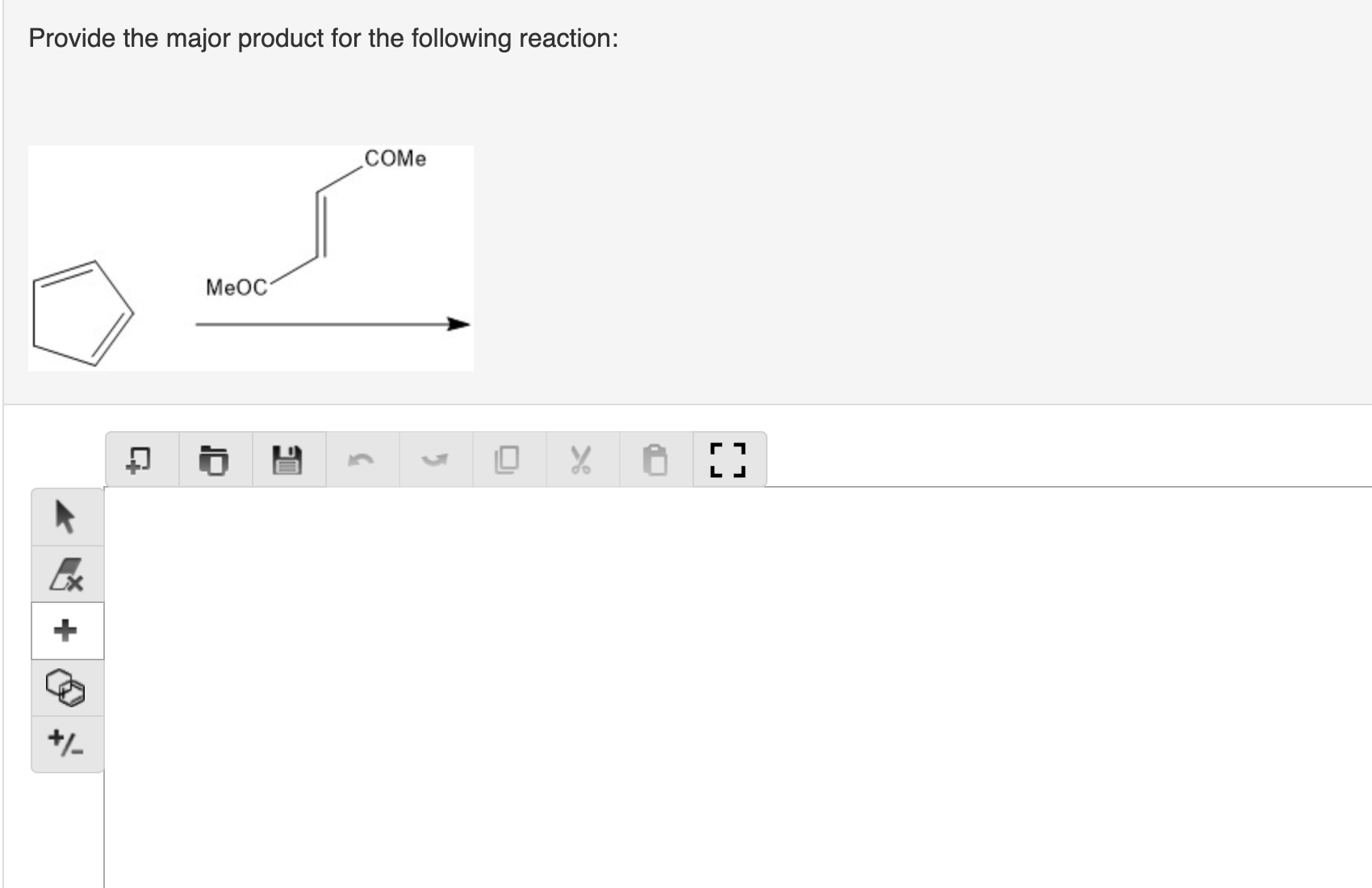 Solved Provide the major product for the following reaction: | Chegg.com