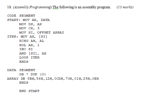 18. (Assembly Programming) The following is an | Chegg.com