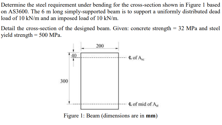 Solved Determine the steel requirement under bending for the | Chegg.com