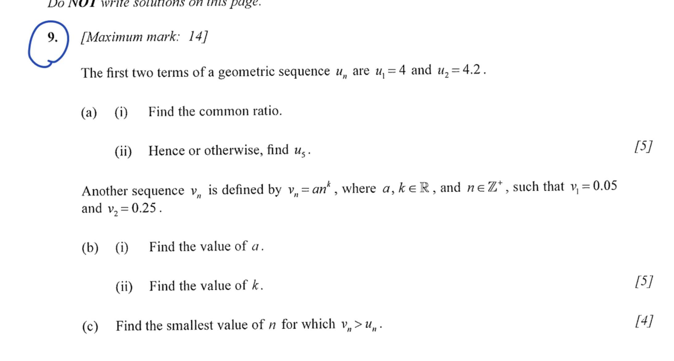 Solved [Maximum mark: 14] The first two terms of a geometric | Chegg.com