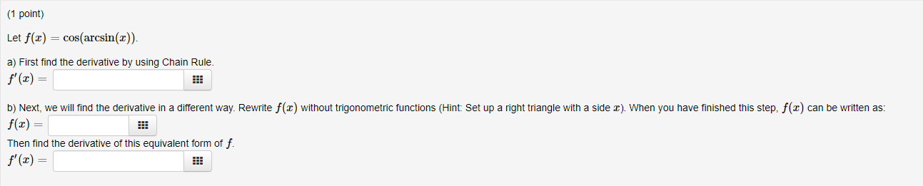 Solved (1 point) Simplify by referring to the appropriate | Chegg.com