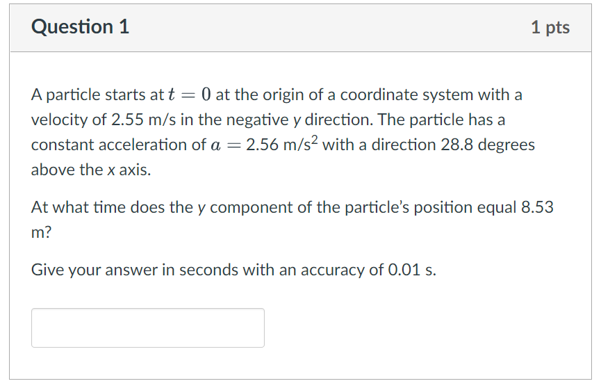 Solved A particle starts at t=0 at the origin of a | Chegg.com