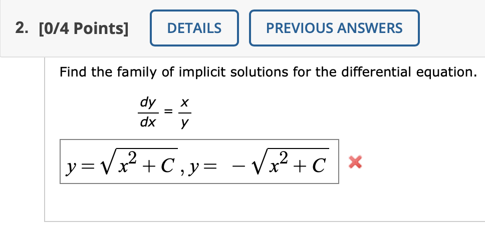 Solved 2. [0/4 Points] DETAILS PREVIOUS ANSWERS Find the | Chegg.com