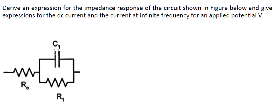 Solved Derive an expression for the impedance response of | Chegg.com