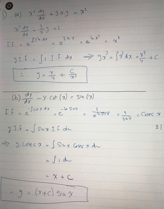 Solved 3. Use the integrating factor method to solve the | Chegg.com