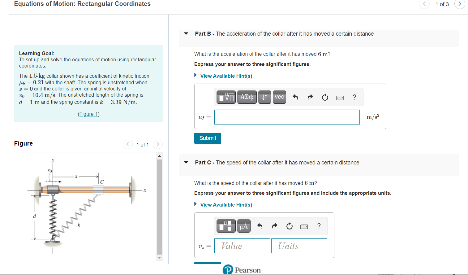 Solved Equations of Motion: Rectangular Coordinates 1 of 3 | Chegg.com