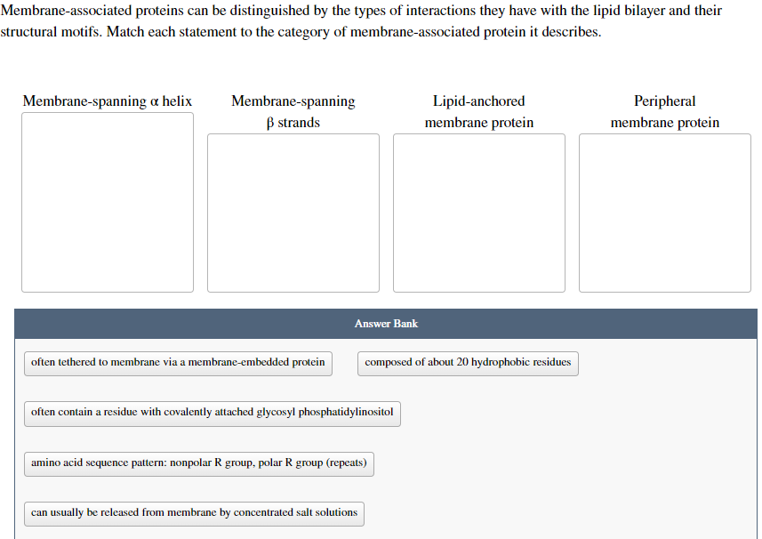 Solved Membrane-associated proteins can be distinguished by | Chegg.com