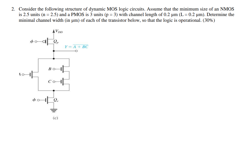 Solved 2. Consider the following structure of dynamic MOS | Chegg.com