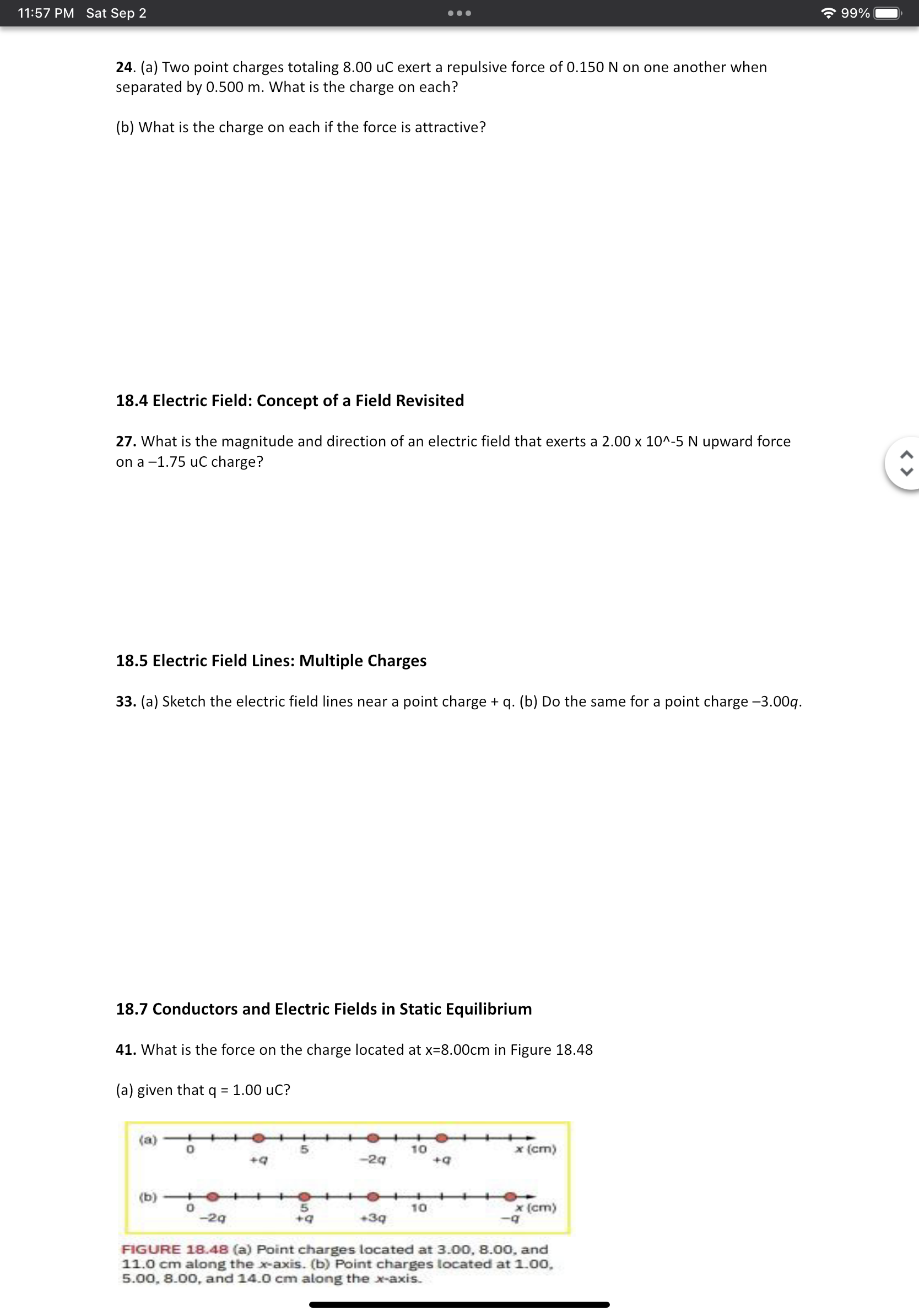 Solved Homework 1 18.1 Static Electricity and Charge: | Chegg.com