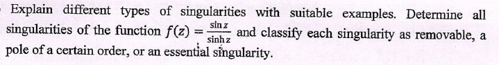 Solved Explain different types of singularities with | Chegg.com