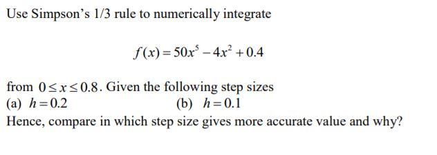 Solved Use trapezoidal rule to numerically integrate | Chegg.com