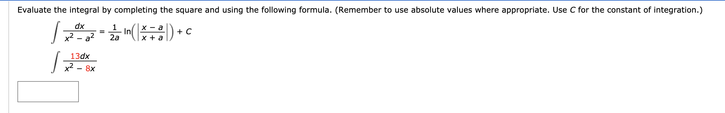 Solved Evaluate the integral by completing the square and | Chegg.com