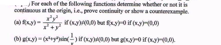 Solved For each of the following functions determine whether | Chegg.com