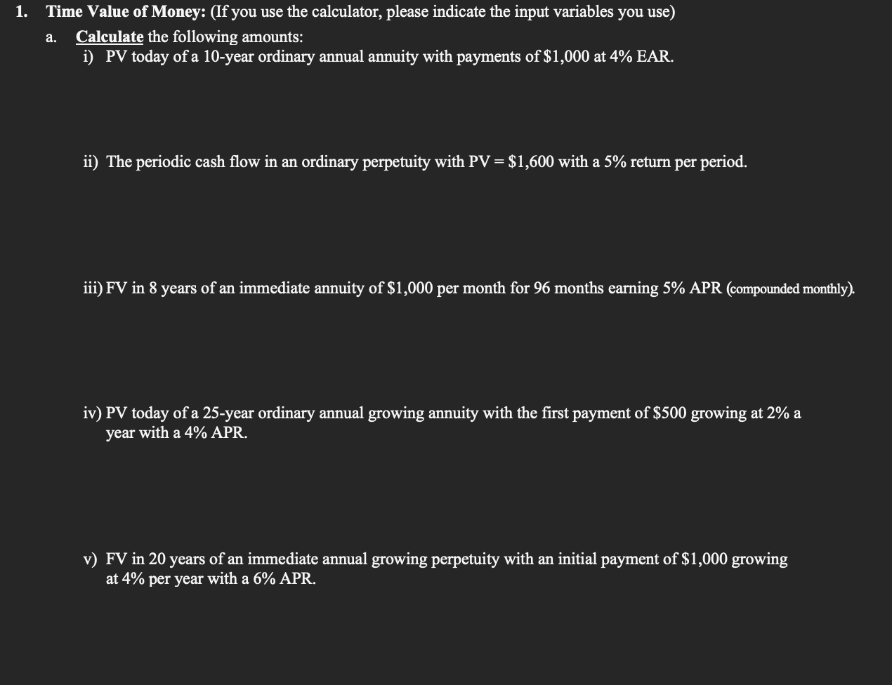 Solved ii) The periodic cash flow in an ordinary perpetuity | Chegg.com