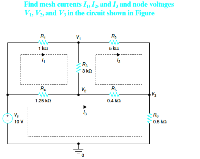 Solved Find mesh currents 11, 12, and 13 and node voltages | Chegg.com