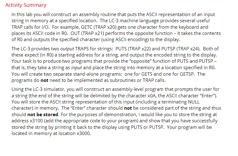 Activity Summary In this lab you will construct an | Chegg.com