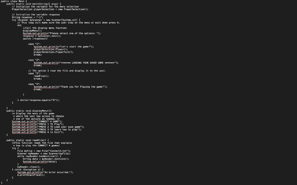 - Need help finishing this connect 4 code in Java. | Chegg.com