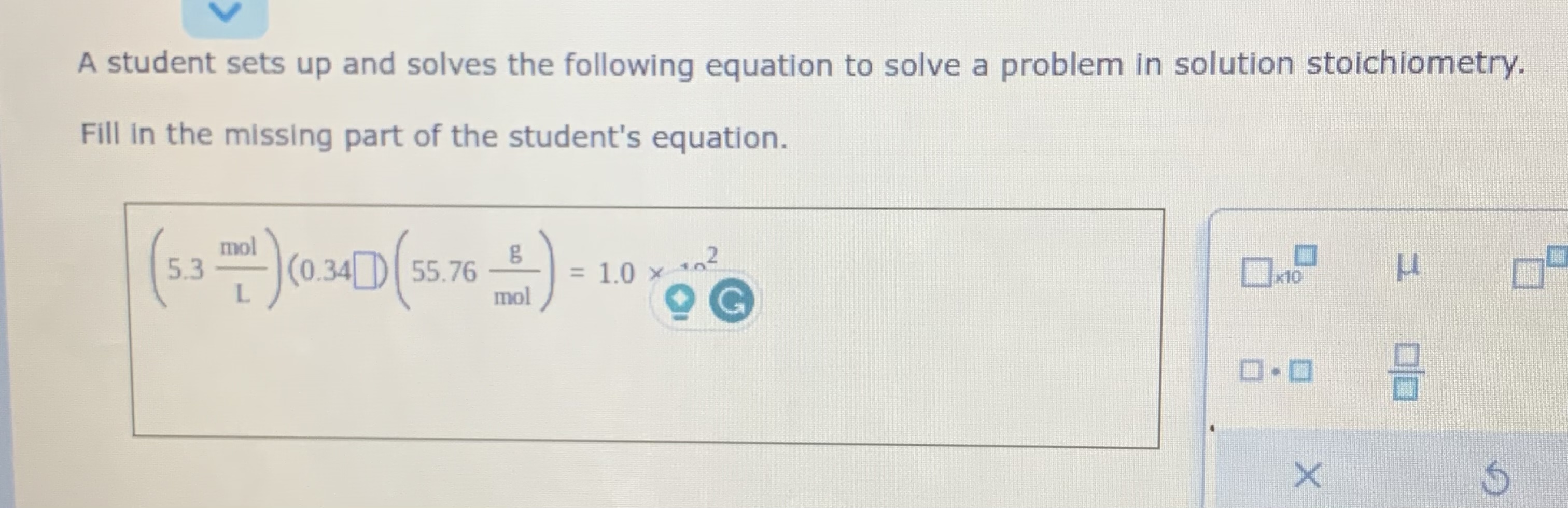 Solved A student sets up and solves the following equation | Chegg.com