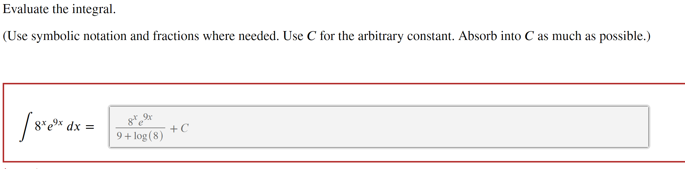 Solved Evaluate the integral. Use symbolic notation and | Chegg.com