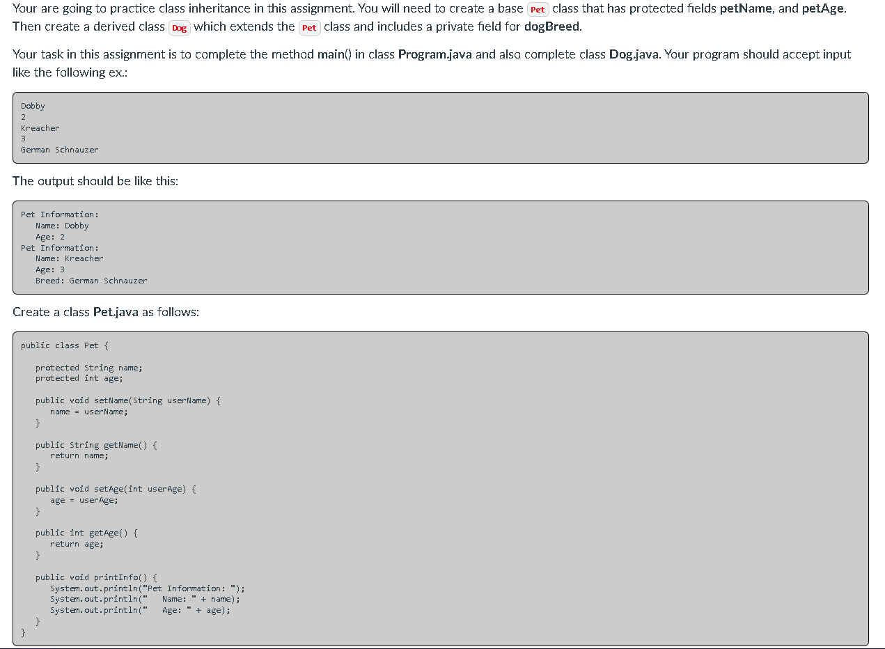Solved Your are going to practice class inheritance in this | Chegg.com
