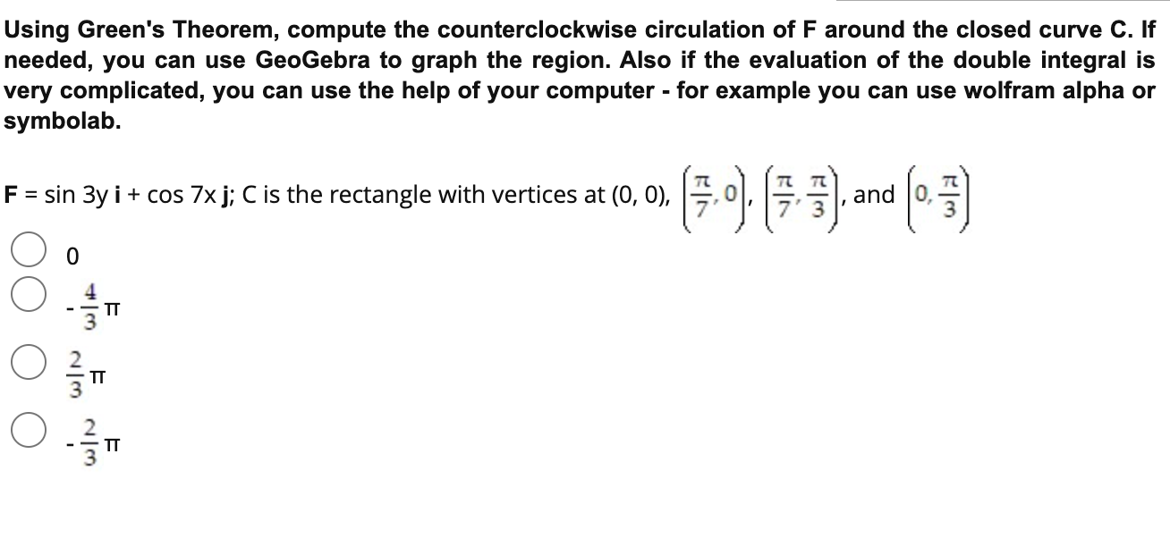 Solved Using Green's Theorem, compute the counterclockwise | Chegg.com