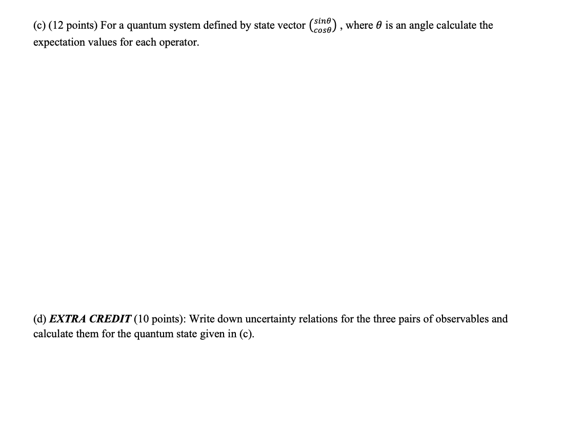 Solved 2. (30 points) Consider the following operators: x = | Chegg.com