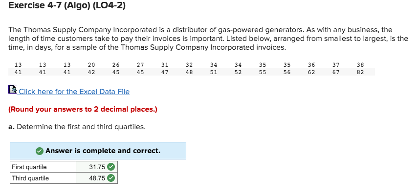 Solved Exercise 4-7 (Algo) (L04-2) The Thomas Supply Company | Chegg.com