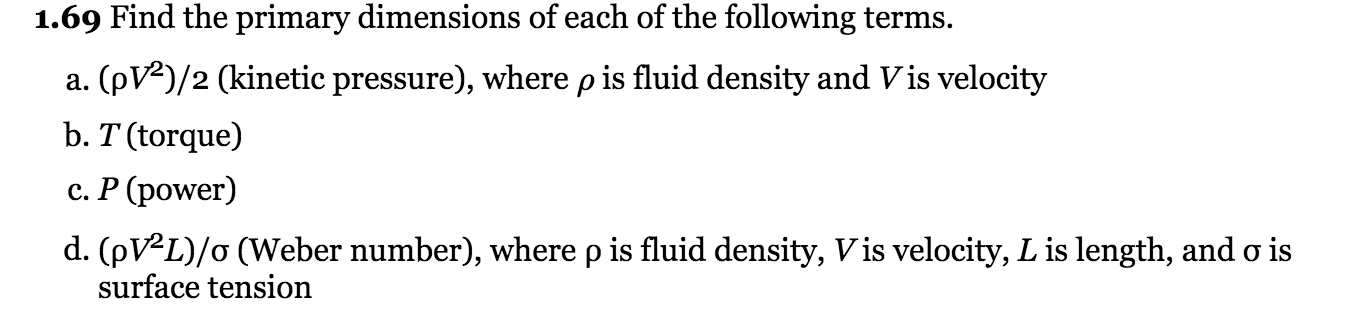 Solved 1.69 Find the primary dimensions of each of the | Chegg.com