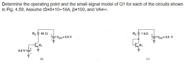 Solved Determine the operating point and the small-signal | Chegg.com
