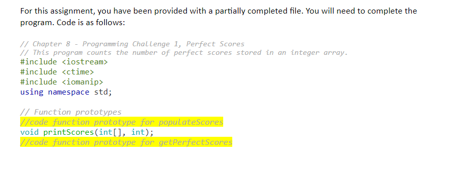 Solved 1. Perfect Scores Write a modular program that | Chegg.com