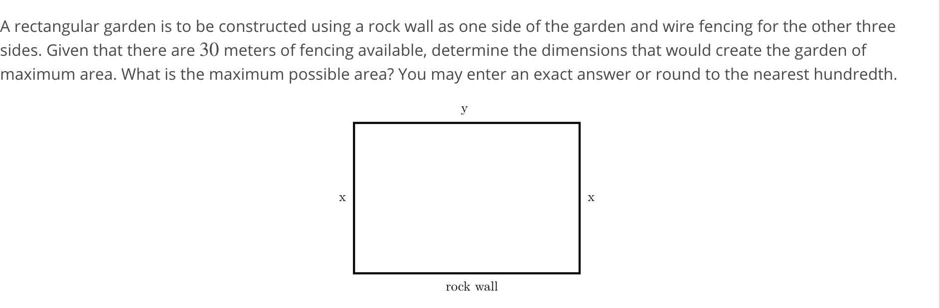 Solved A rectangular garden is to be constructed using a | Chegg.com