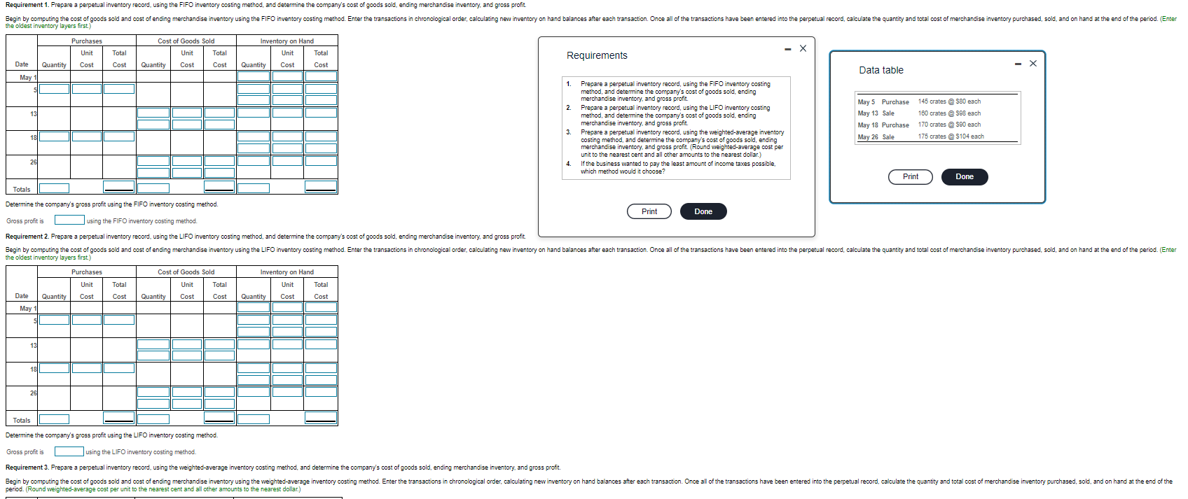 Requirements \begin{tabular}{|l|l|l} \hline 1. | Chegg.com
