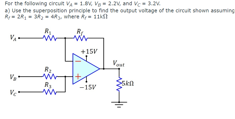 Solved For the following circuit VA=1.8 V,VB=2.2 V, and | Chegg.com