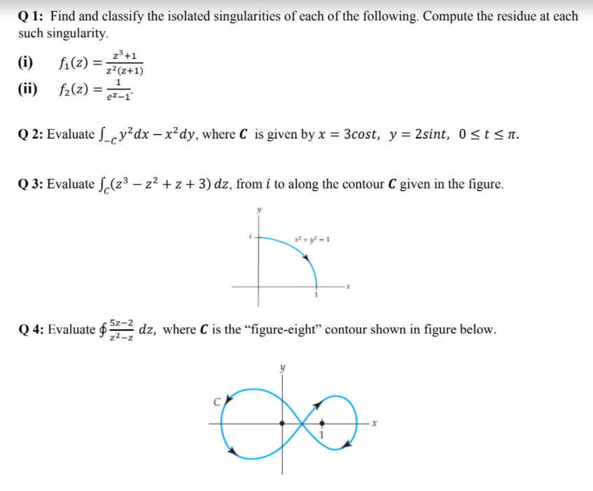 Solved Q1: Find and classify the isolated singularities of | Chegg.com