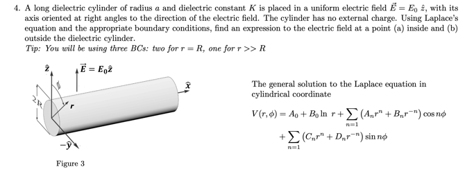 Solved 4. A long dielectric cylinder of radius a and | Chegg.com