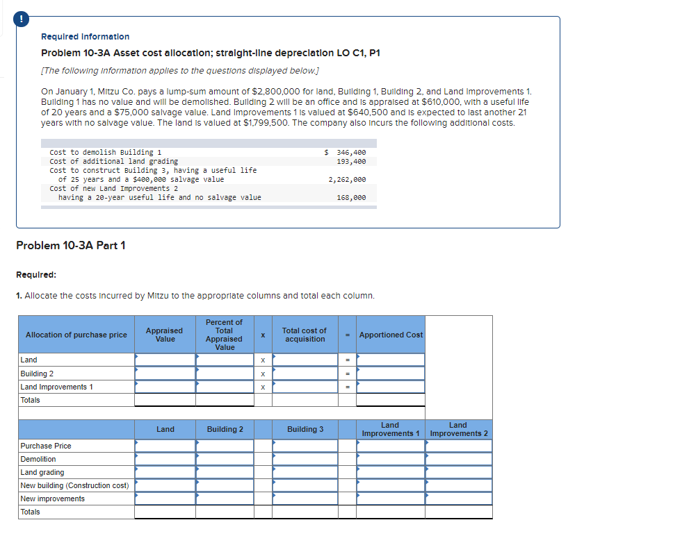 Solved Required Information Problem 10-3A Asset cost | Chegg.com